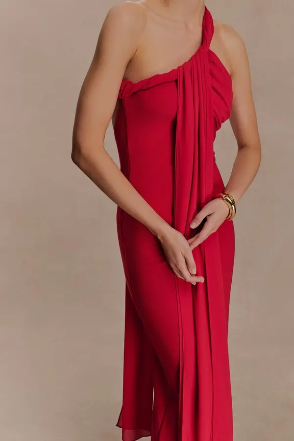 Meshki Philippa Knotted Crepe Maxi Dress