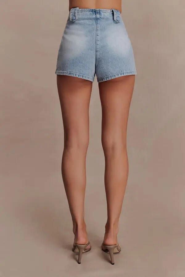 Meshki Erin Mid Rise Denim Shorts