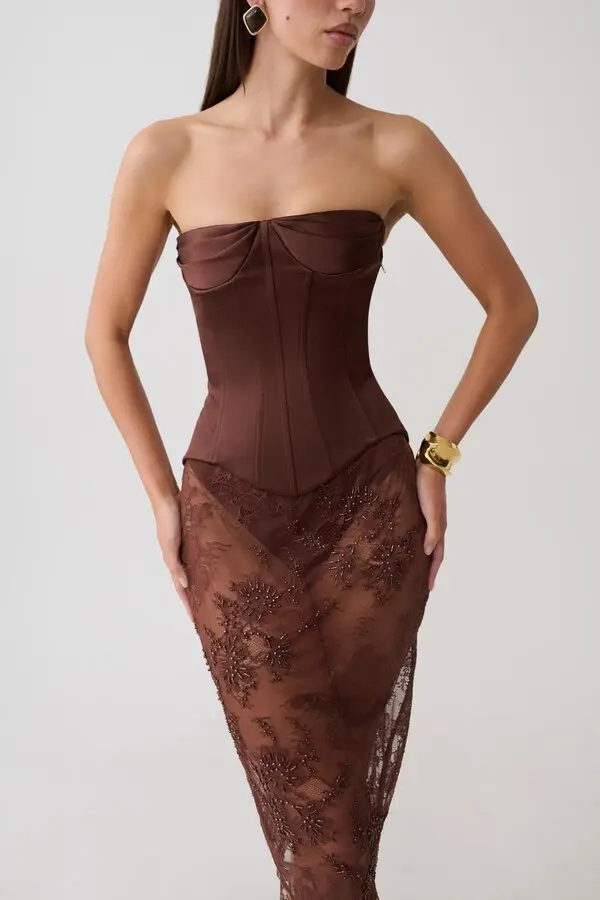 Meshki Nicolla Satin Strapless Corset