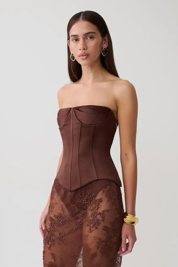 Meshki Nicolla Satin Strapless Corset