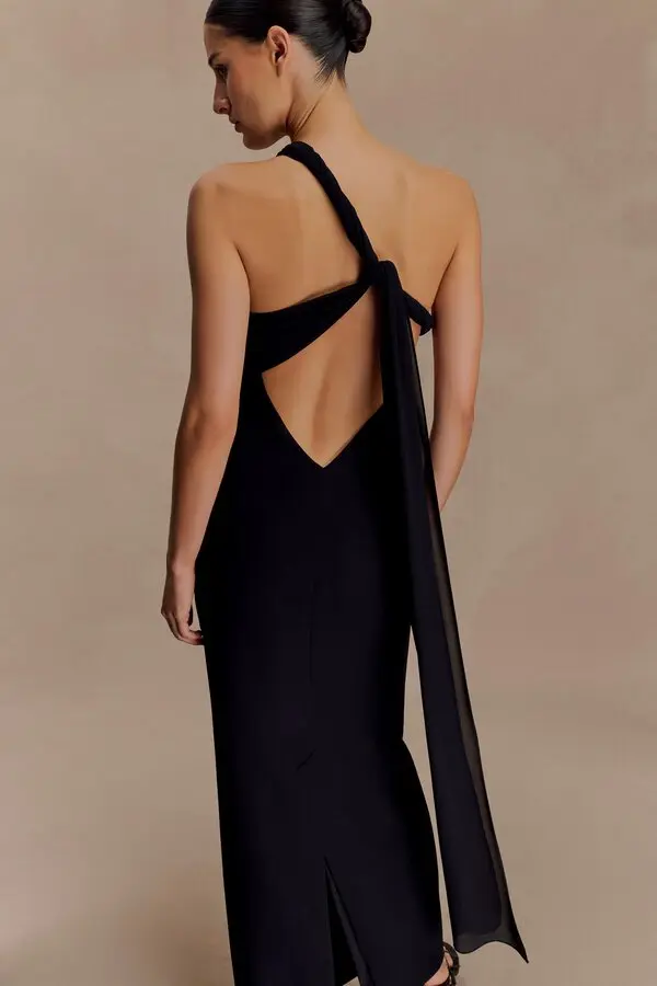 Meshki Philippa Knotted Crepe Maxi Dress