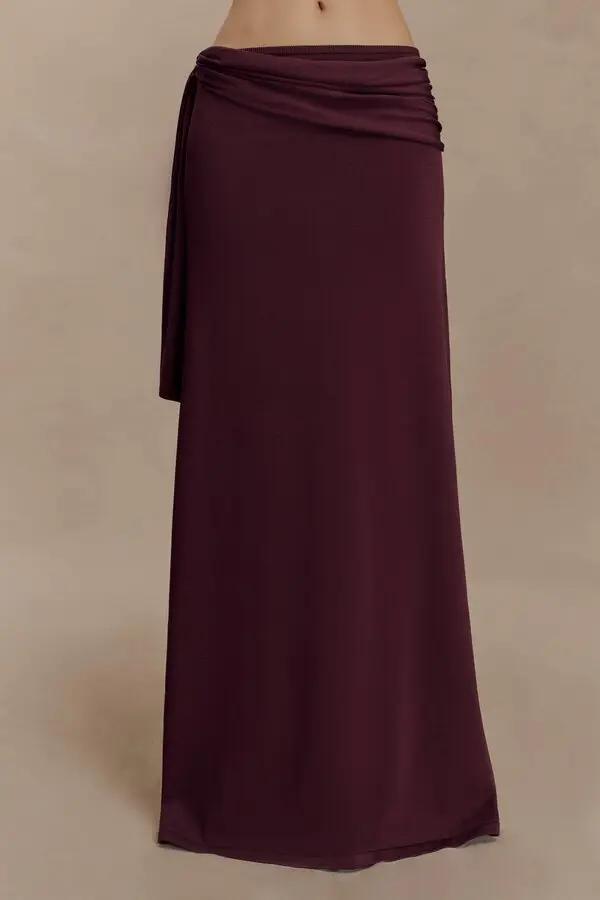 Meshki Bowie Low Rise Knit Maxi Skirt