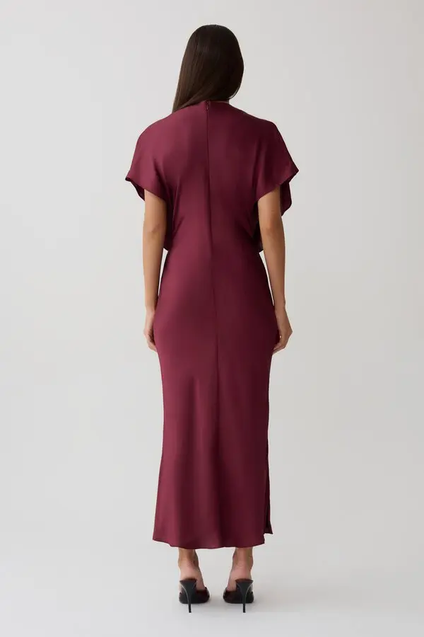 Meshki Mona Cut Out Satin Midi Dress