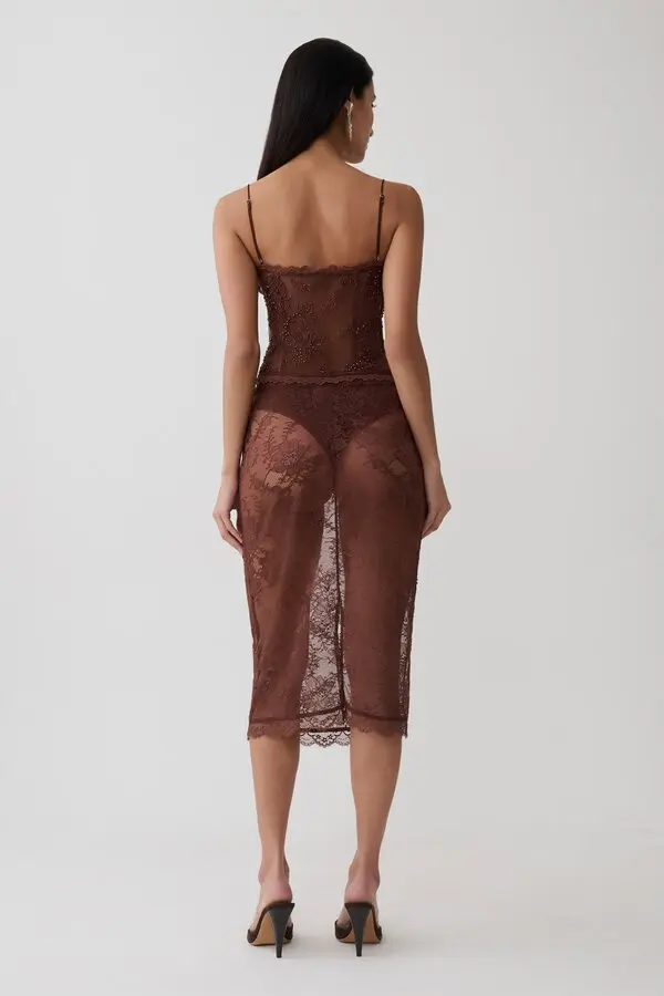 Meshki Marcelle Lace Midi Skirt