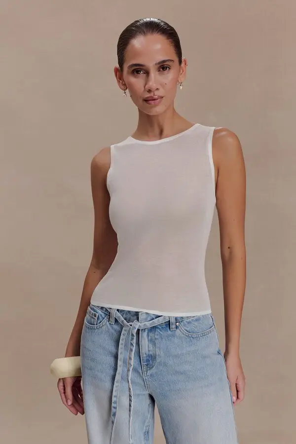 Meshki Dollie Sheer Knit Tank Top
