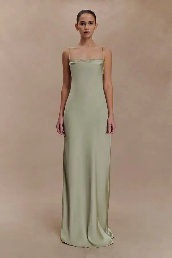 Meshki Isadora Lace & Satin Maxi Dress