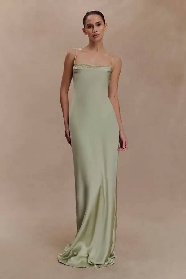 Meshki Isadora Lace & Satin Maxi Dress