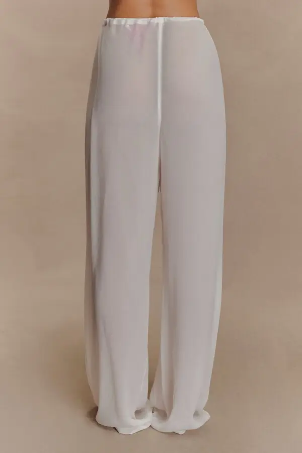 Meshki Tonya Sheer Straight Leg Pant - Ivory