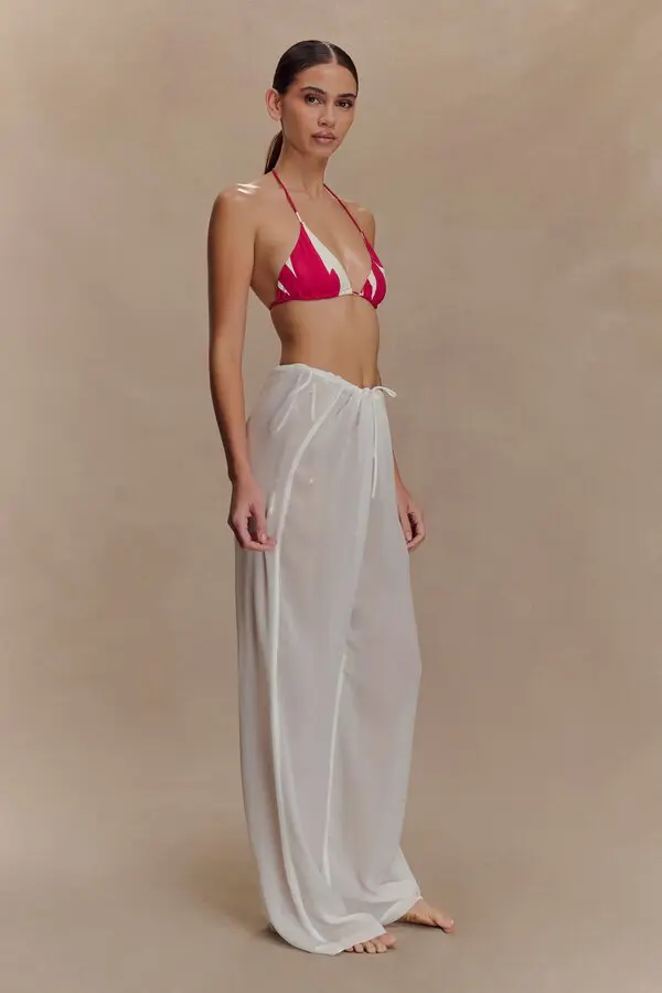 Meshki Tonya Sheer Straight Leg Pant - Ivory
