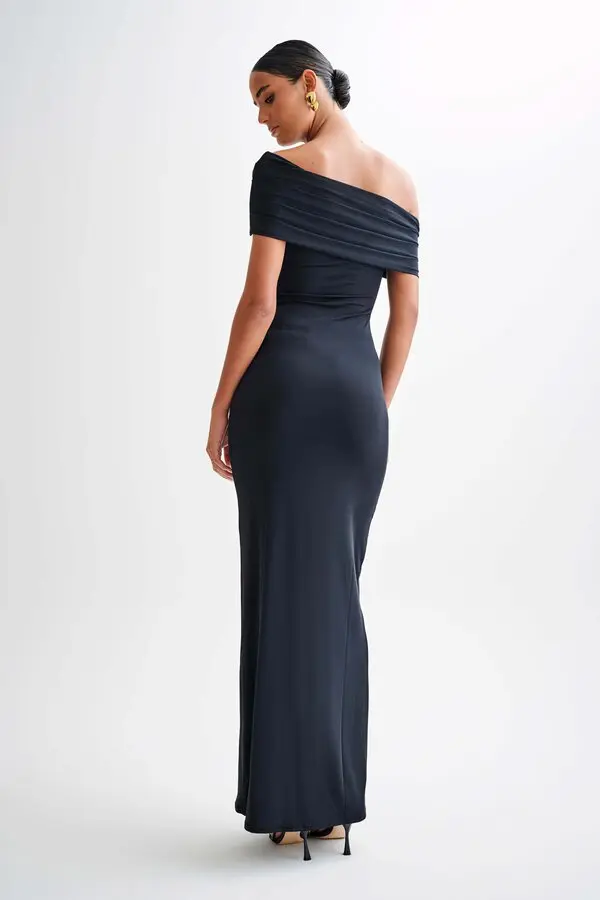 Meshki Cassandra Off Shoulder Slinky Maxi Dress