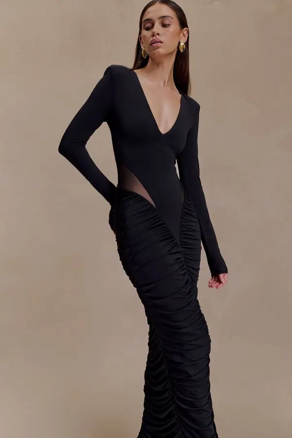 Meshki Louanne Slinky Long Sleeve Maxi Dress