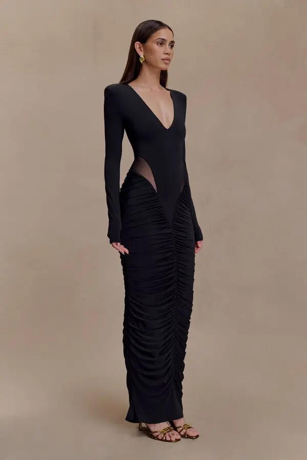 Meshki Louanne Slinky Long Sleeve Maxi Dress