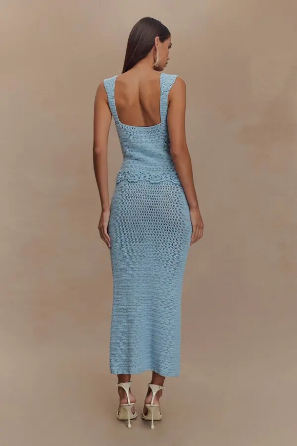 Meshki Teagan Floral Hand Crochet Midi Dress