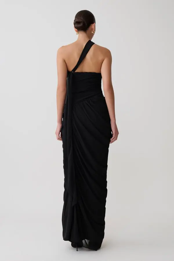 Meshki Micaela Chiffon Gathered Maxi Dress
