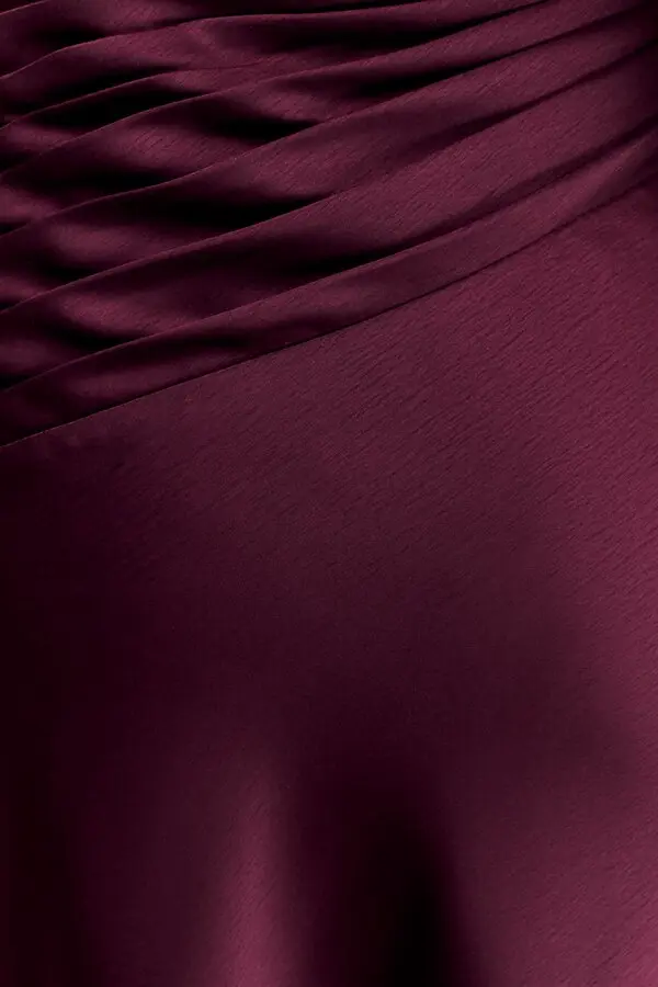 Meshki Lyla Asymmetrical Satin Maxi Dress