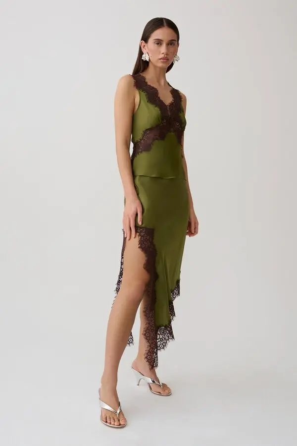 Meshki Amber Satin And Lace Camisole