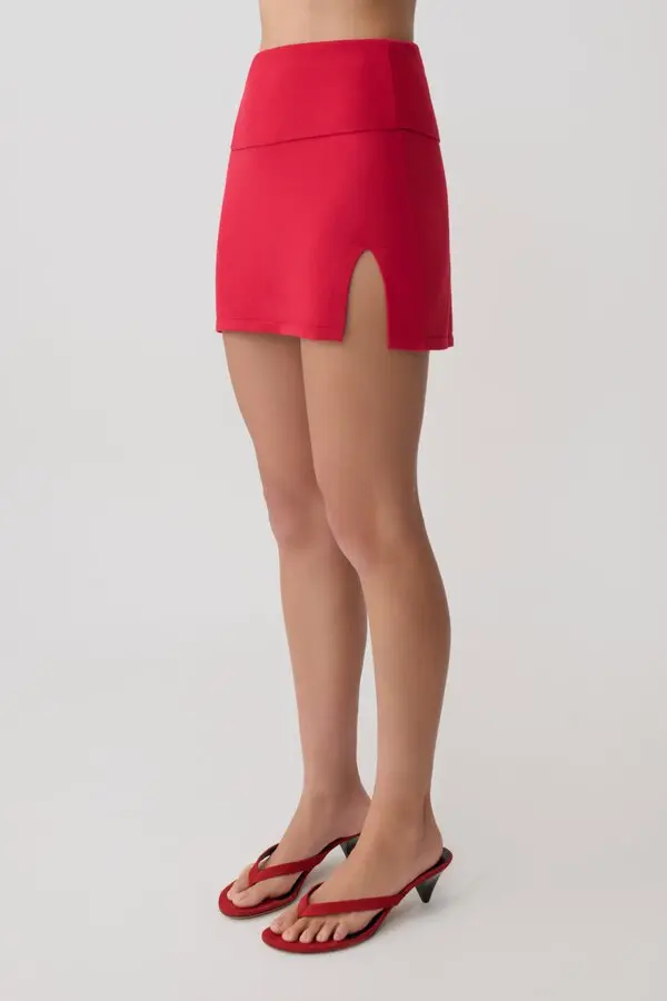 Meshki Misty Mid Rise Knit Mini Skirt