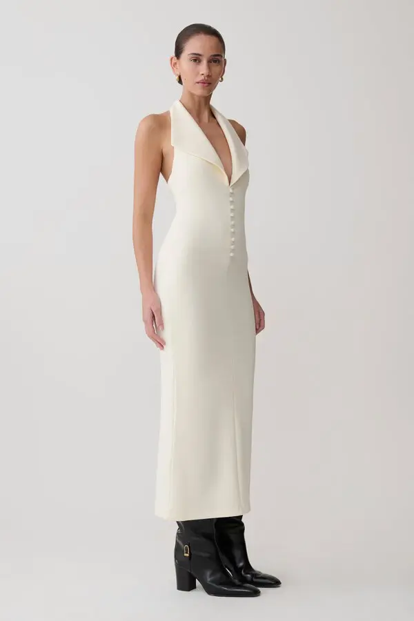 Meshki Annita Crepe Halter Midi Dress