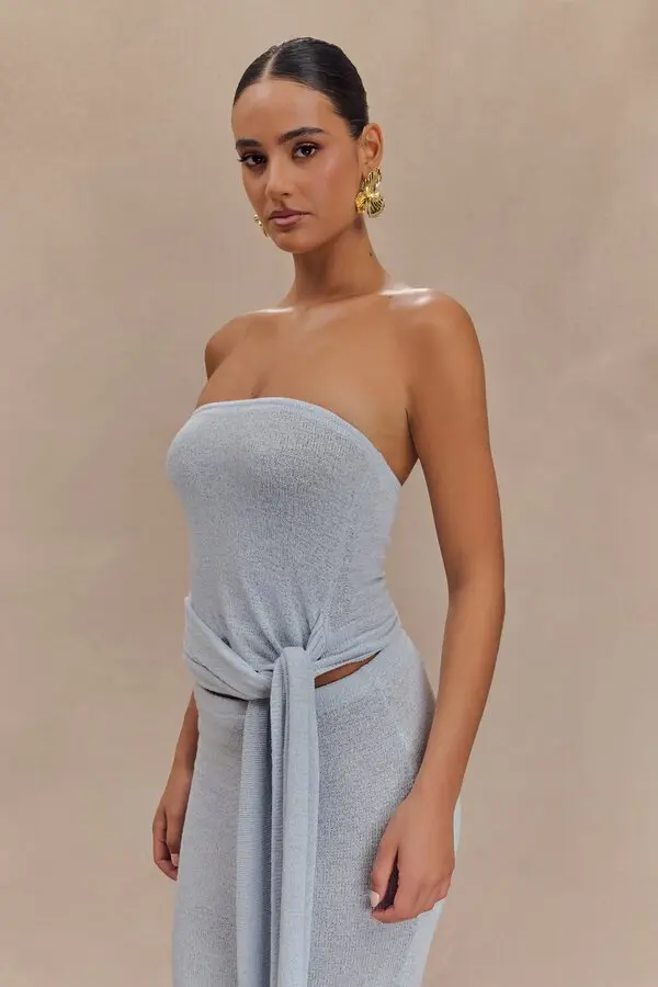 Meshki Phoebe Strapless Tie Knit Top