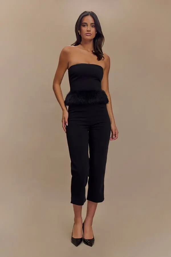 Meshki Jacklyn Strapless Faux Fur Top