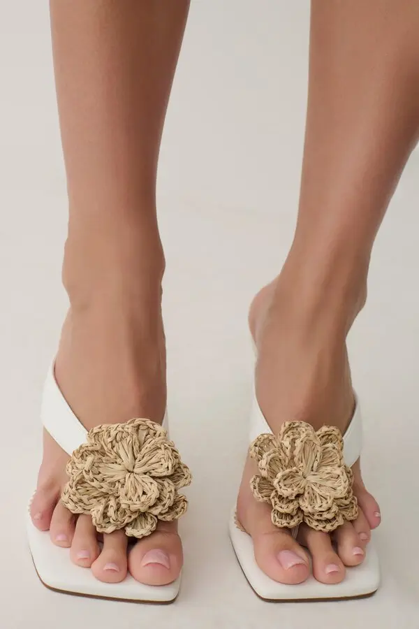 Meshki Reed Floral Raffia Heel