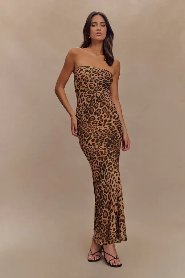 Meshki Breanna Strapless Chiffon Maxi Dress