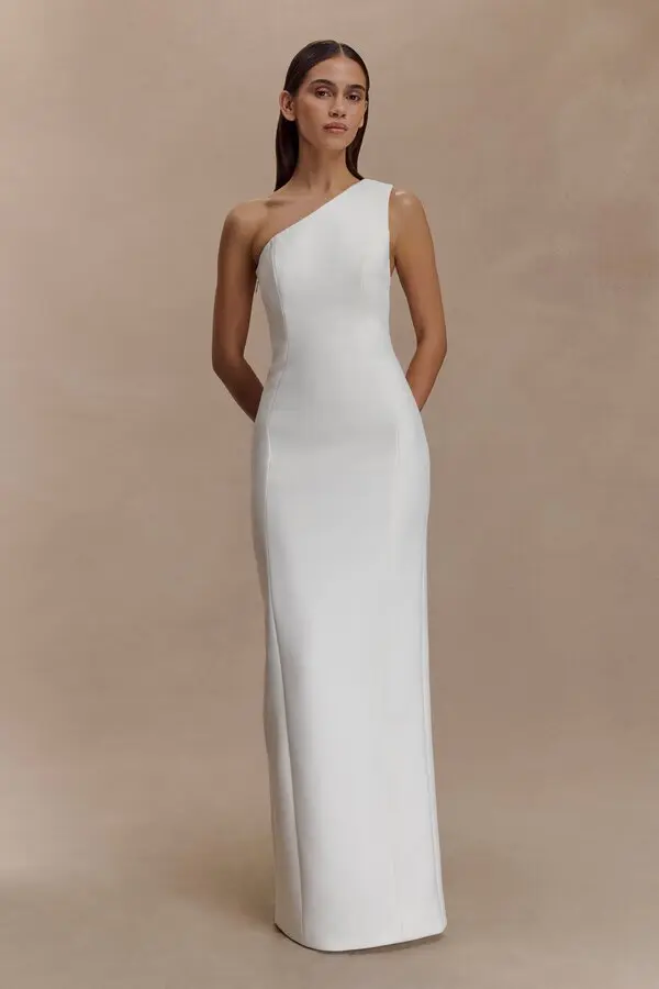 Meshki Milena One Shoulder Crepe Maxi Dress