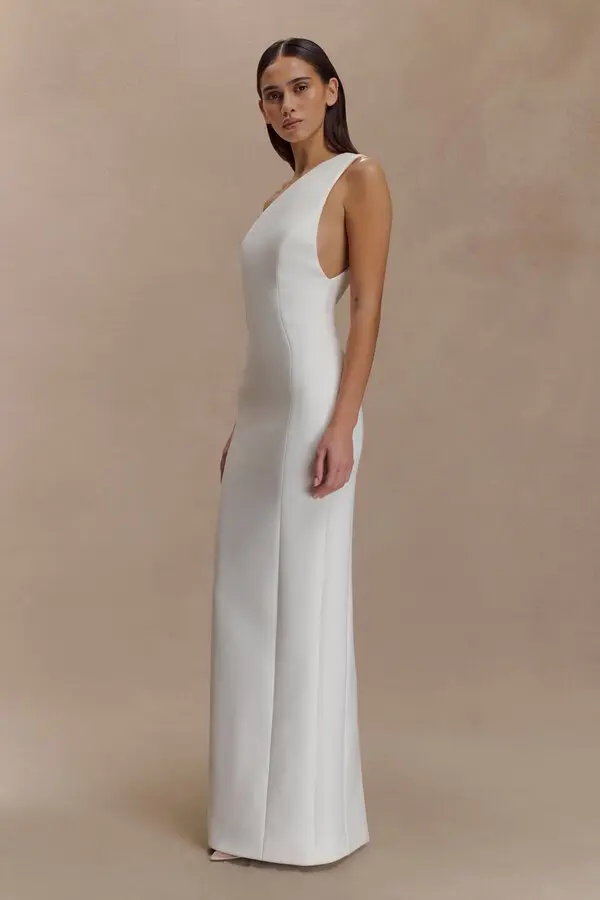 Meshki Milena One Shoulder Crepe Maxi Dress