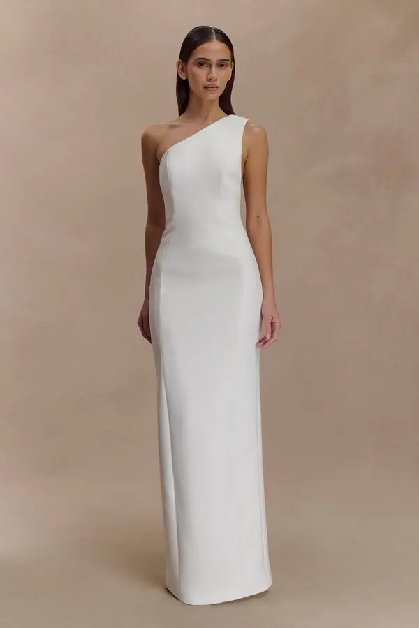 Meshki Milena One Shoulder Crepe Maxi Dress