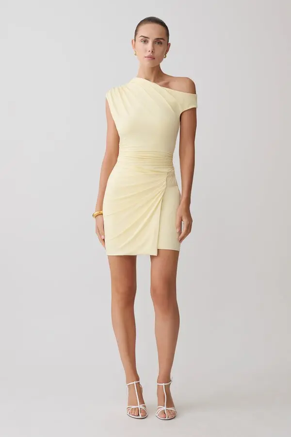 Meshki Alyn Off Shoulder Draped Mini Dress