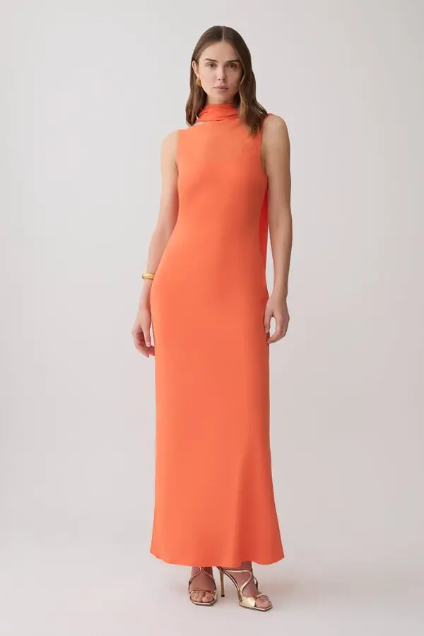 Meshki Dakota Chiffon Maxi Dress With Scarf