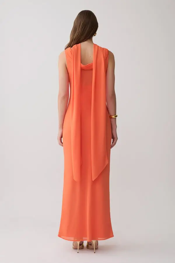 Meshki Dakota Chiffon Maxi Dress With Scarf