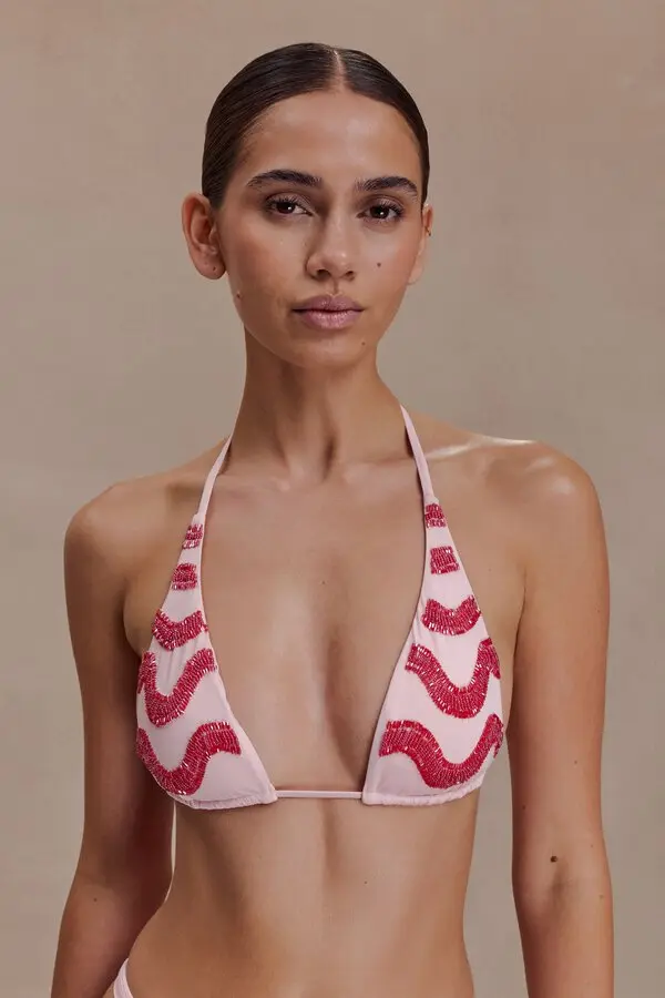 Meshki Robyn Beaded Triangle Bikini Top