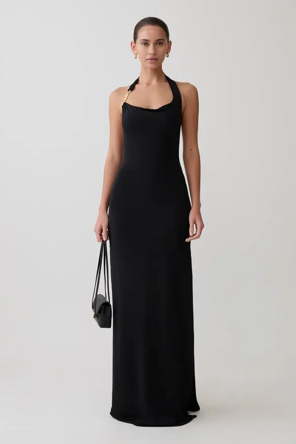 Meshki Khanh Slinky Halter Maxi Dress