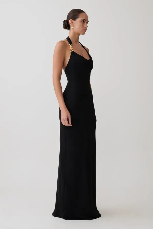 Meshki Khanh Slinky Halter Maxi Dress