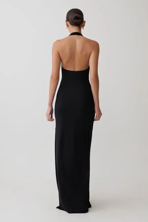 Meshki Khanh Slinky Halter Maxi Dress