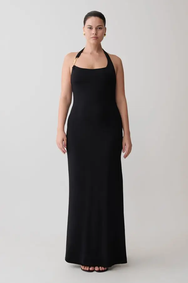 Meshki Khanh Slinky Halter Maxi Dress