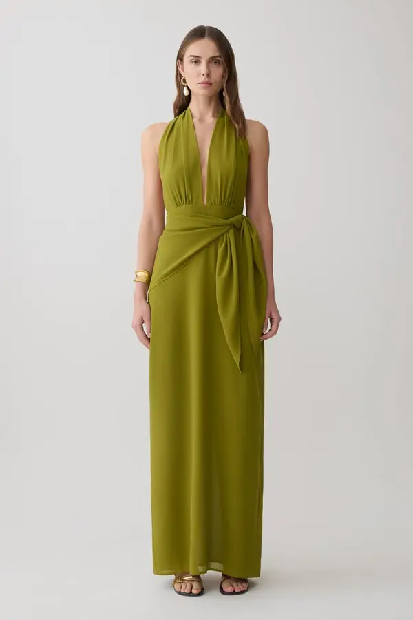 Meshki Gianna Halter Maxi Dress