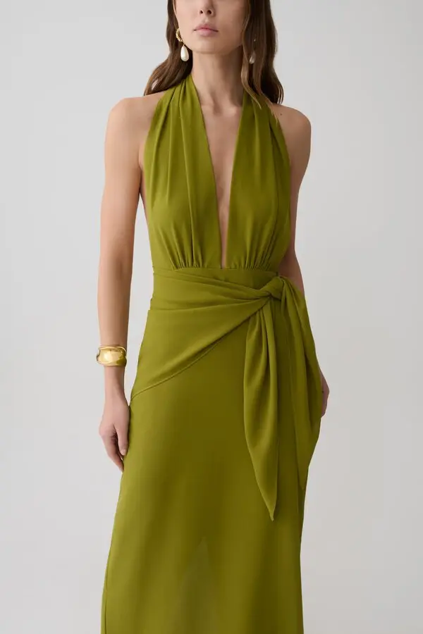 Meshki Gianna Halter Maxi Dress
