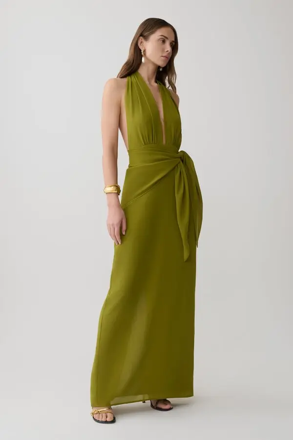 Meshki Gianna Halter Maxi Dress