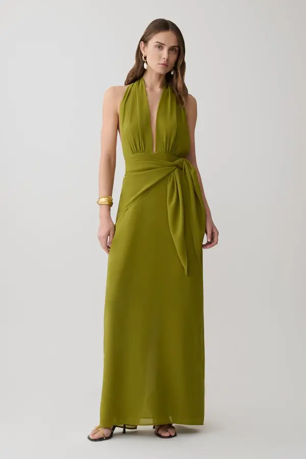 Meshki Gianna Halter Maxi Dress