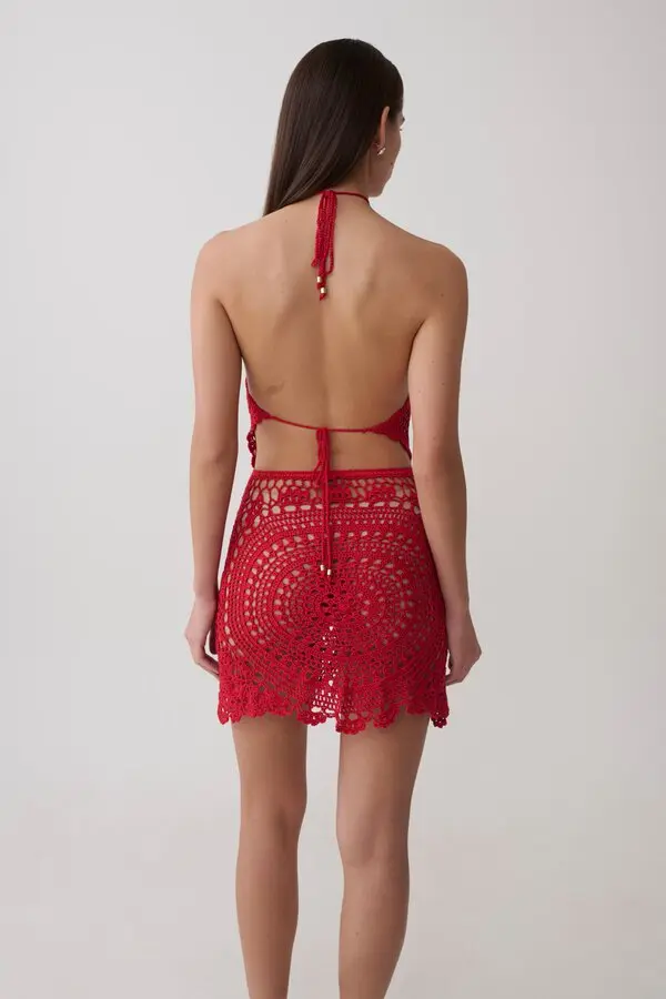 Meshki Marvin Crochet Halter Top
