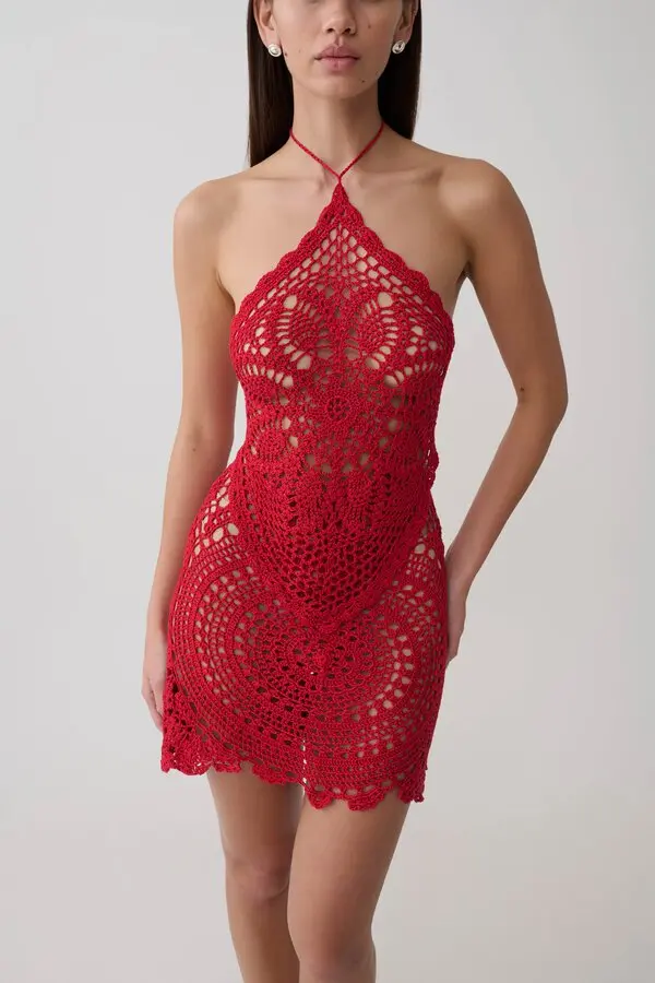 Meshki Marvin Crochet Halter Top