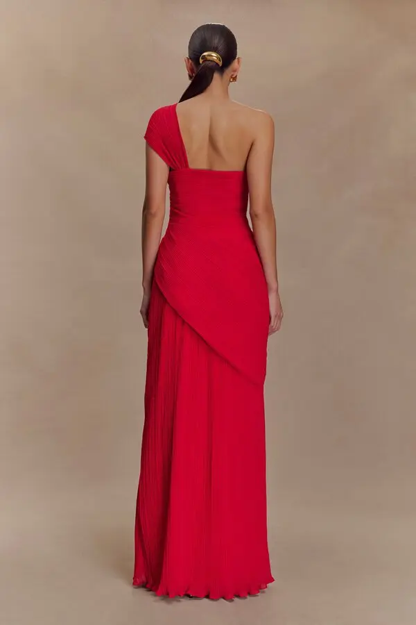 Meshki Tamara Shirred Chiffon Midi Dress