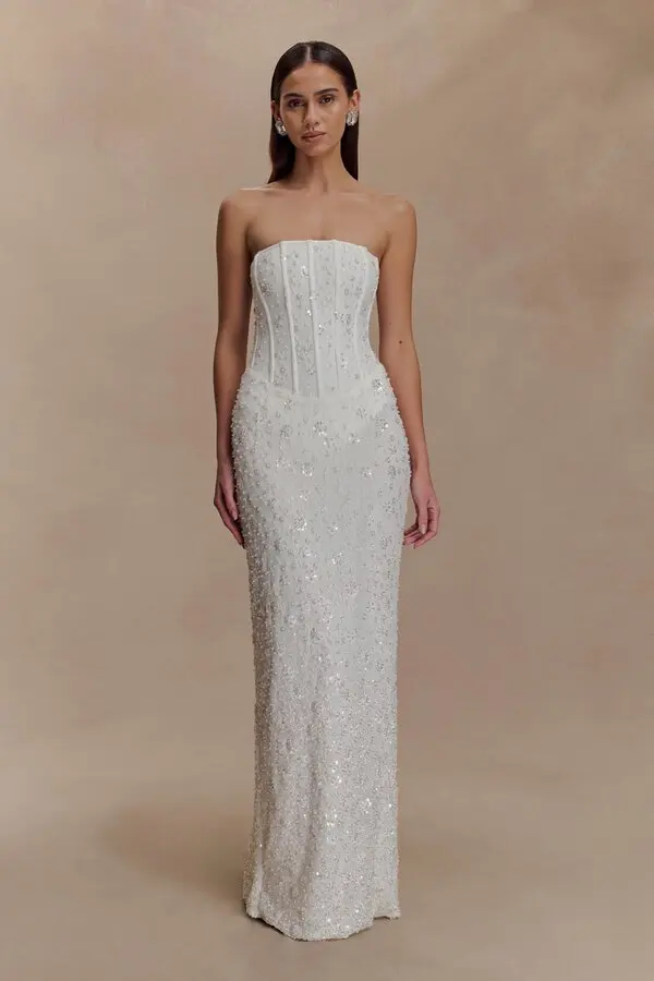 Meshki Gemma Strapless Embellished Maxi Dress