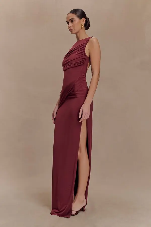 Meshki Henley Slinky Drape Maxi Dress