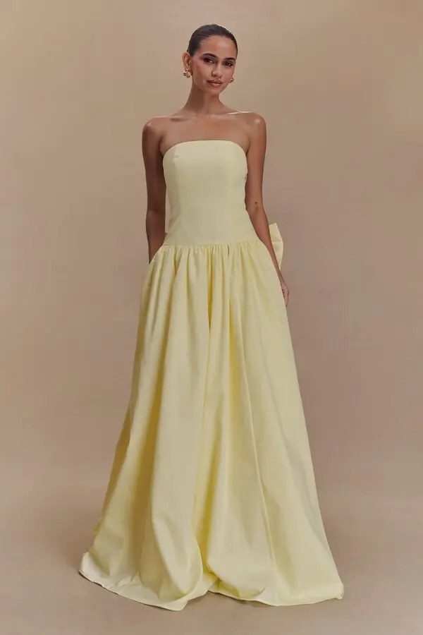 Meshki Frances Strapless Bow Maxi Dress