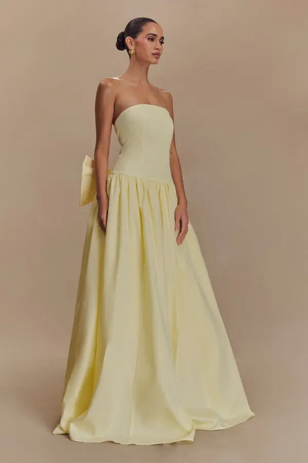 Meshki Frances Strapless Bow Maxi Dress