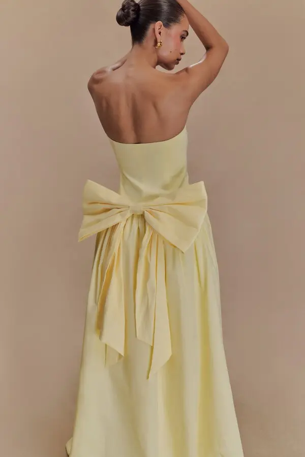 Meshki Frances Strapless Bow Maxi Dress