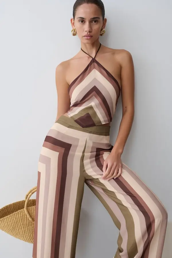 Meshki Thea Halter Chiffon Sleeveless Top